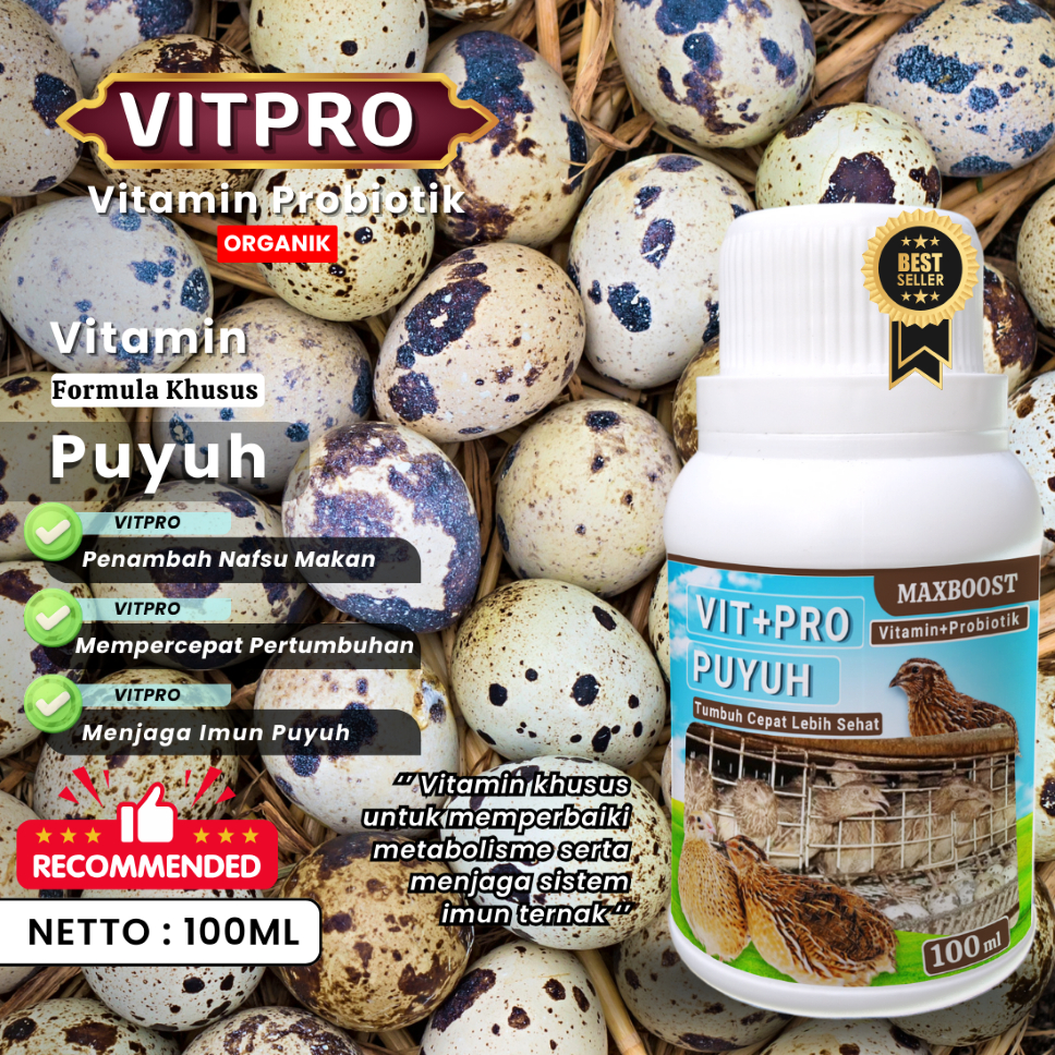 Jual VIT+PRO PUYUH 100 Ml Probiotik Herbal Meningkatkan Produksi Telur ...