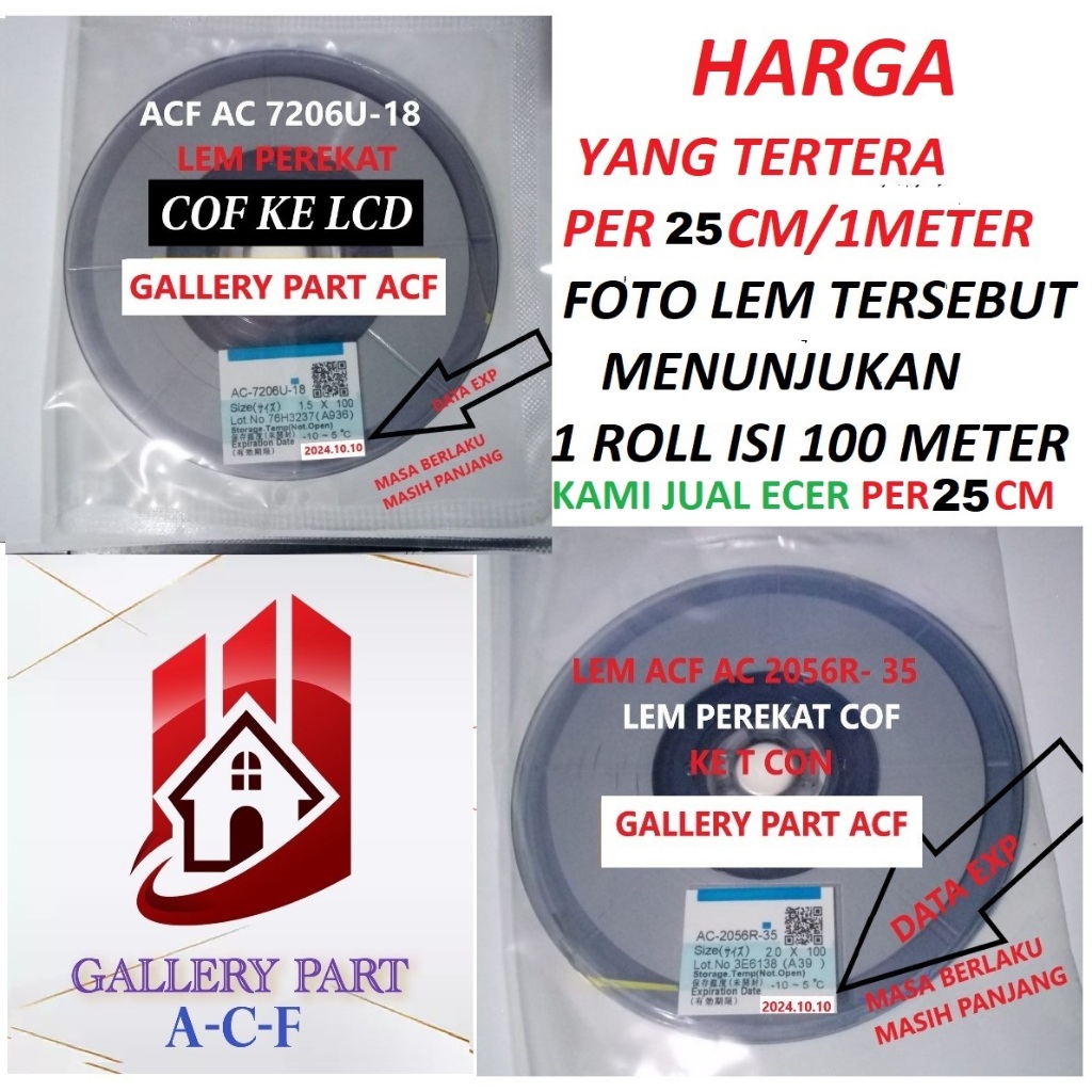 Jual 25cm Lem ACF AC 7206U 18 atau ac 2056 35 lebar 2 milimeter atau mata solder T ATAU ACF ...
