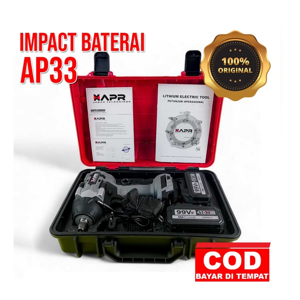 Jual IMPACT WRENCH APR AP33 JUMBO FACELIFT 99V 1800NM 1/2INCH MESIN ...