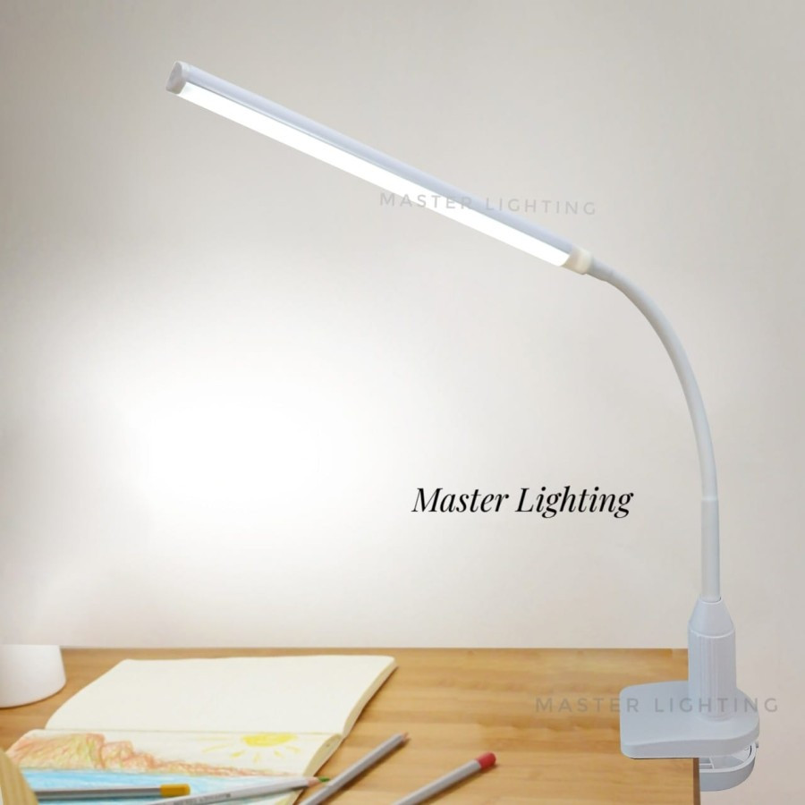 Jual Lampu meja led GX8285C 6watt dimmer flexible jepit lampu belajar ...
