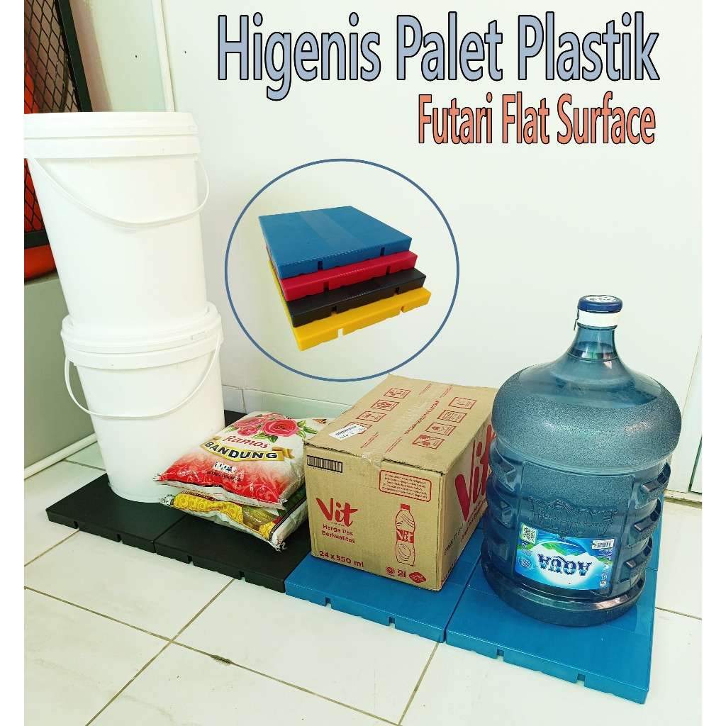 Jual Paket 6 Pcs Palet Plastik FLAT SURFACE Untuk Gudang, Apotik, Rumah Sakit & Resto FUTARI 30 ...
