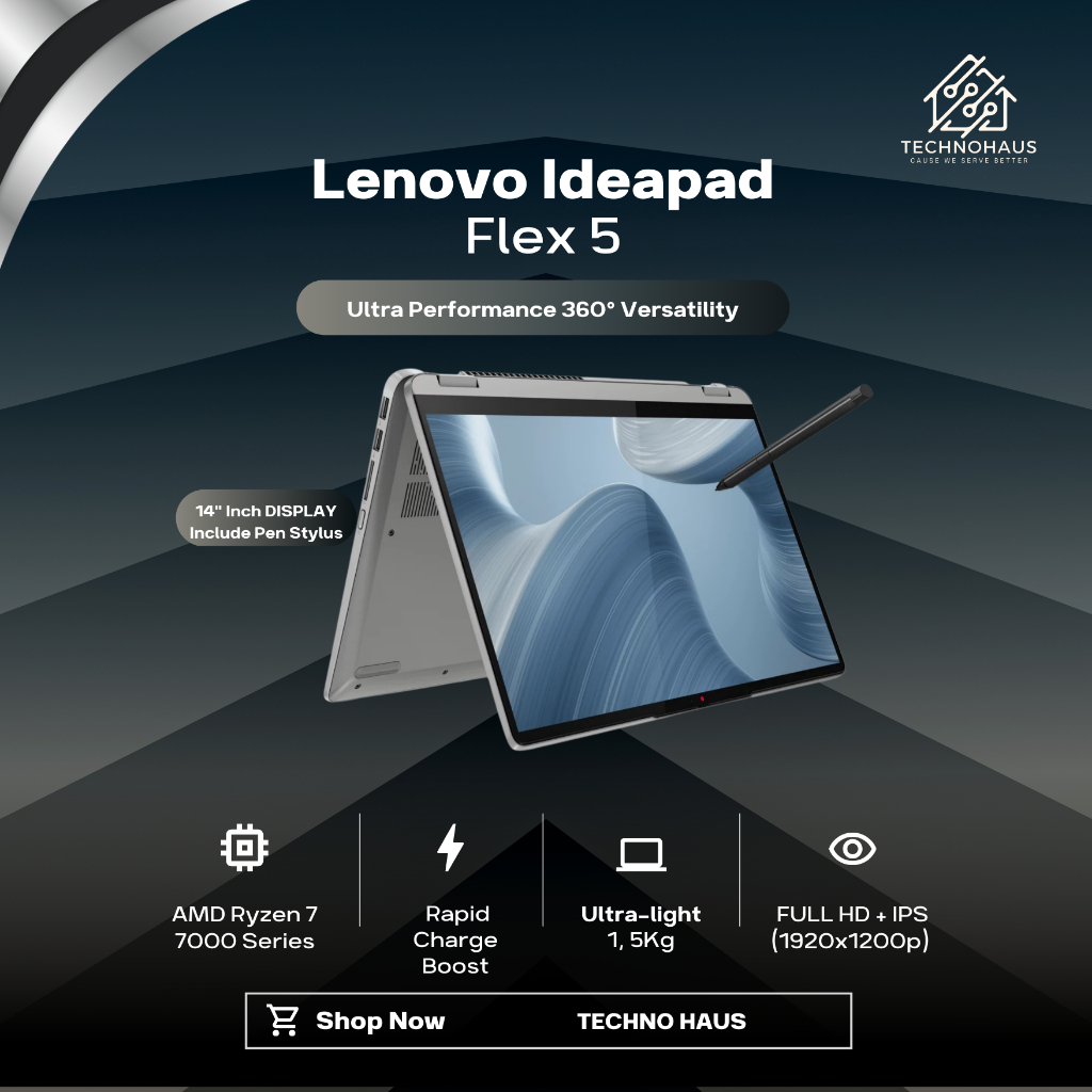 Jual LENOVO IDEAPAD FLEX 5 360 VERSATILITY RAM 16GB 512GB SSD | Shopee ...