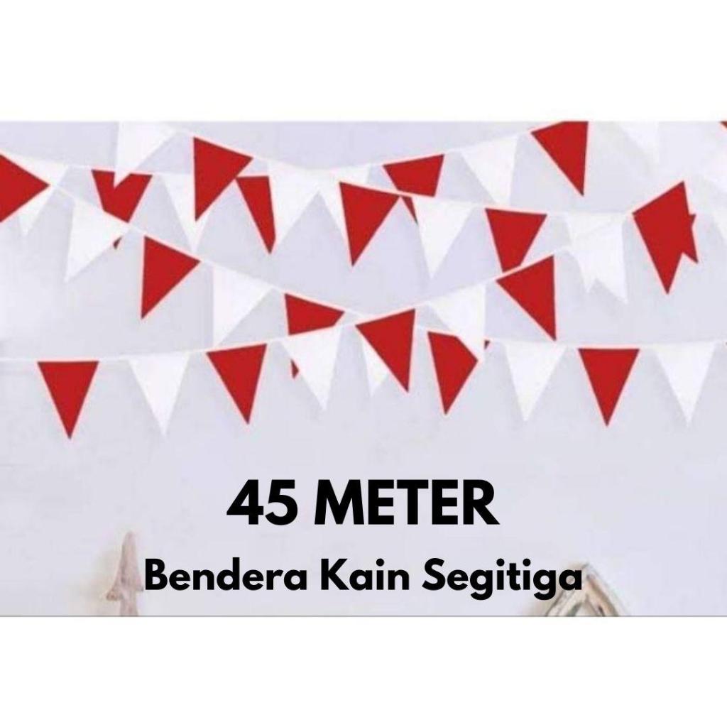 Jual 45 METER/10 RENTENG BENDERA KAIN SEGITIGA/RAWIS BENDERA PESTA UMBUL-UMBUL MERAH PUTIH DAN ...