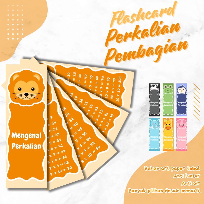 Jual Flash Card Kartu Tabel Matematika Perkalian / pembagian 1 sampai ...