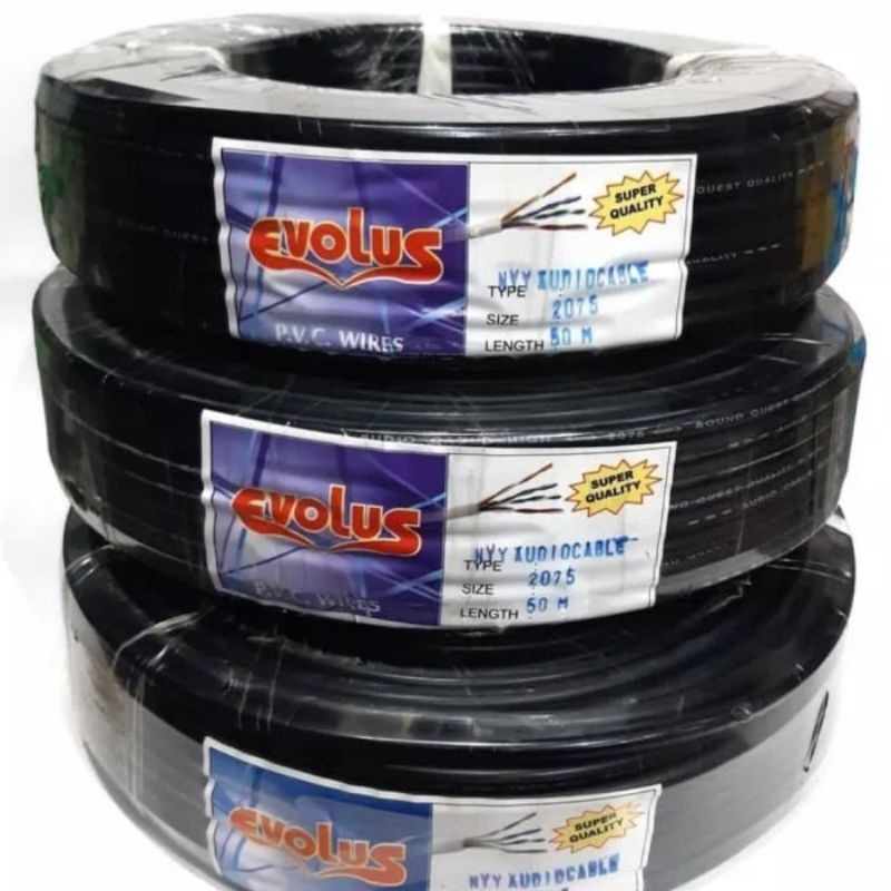 Jual Kabel Listrik 2x1.5mm Serabut Tebal EVOLUS 50M Hitam / Putih / Hyo-Nyyhyo 2x1.5mm 50 Meter ...