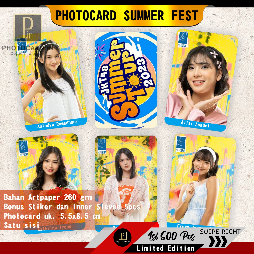 Jual Photocard JKT48 Edisi Summer Festival isi 50 pcs (Free Stiker dan Inner Slevee 5pcs ...