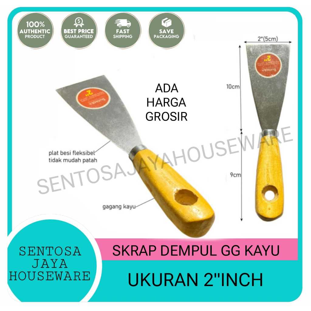 Jual SKRAP DEMPUL GAGANG KAYU 2" INCH / KAPE GAGANG KAYU 2"INCH ...