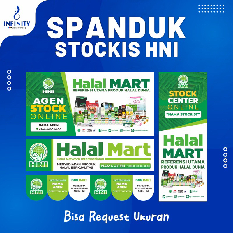 Jual Cetak Spanduk/Banner HNI Halal Mart Infinity Pekanbaru | Shopee ...