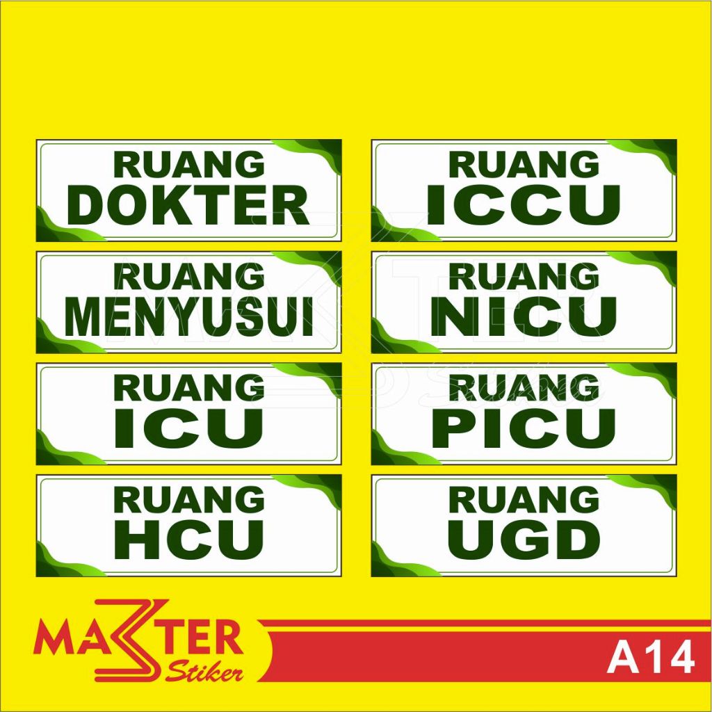 Jual A14 - Akrilik Nama Ruangan di Rumah Sakit dan Puskesmas, Acrylic ...