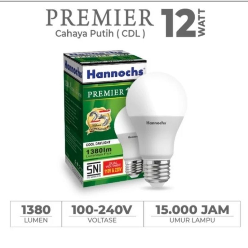 Jual Hannochs Lampu Bohlam LED Premier 12 Watt Cahaya Putih | Shopee ...