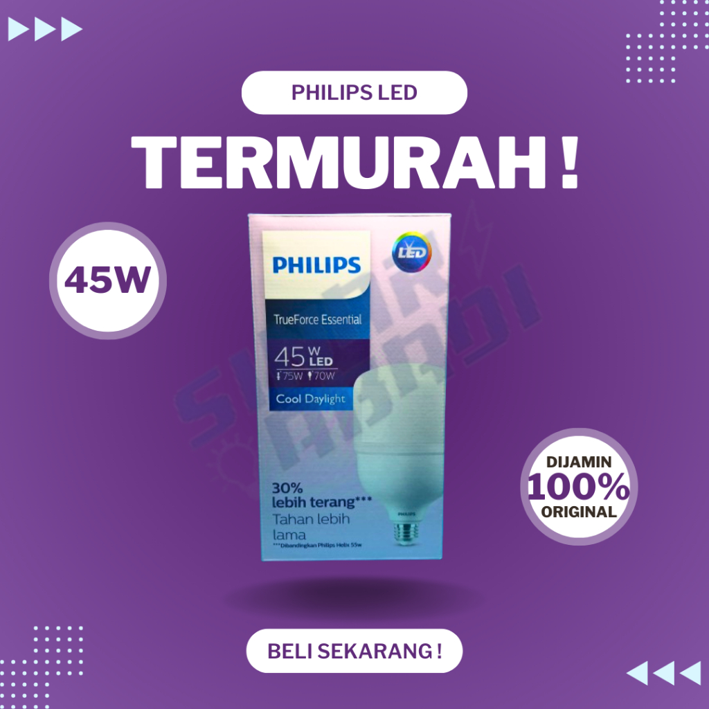 Jual Philips LED TrueForce Essential 45W E27 6500K (Putih) | Shopee ...
