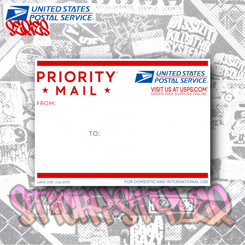Jual Sticker graffiti PRIORITY MAIL USPS blank | Shopee Indonesia