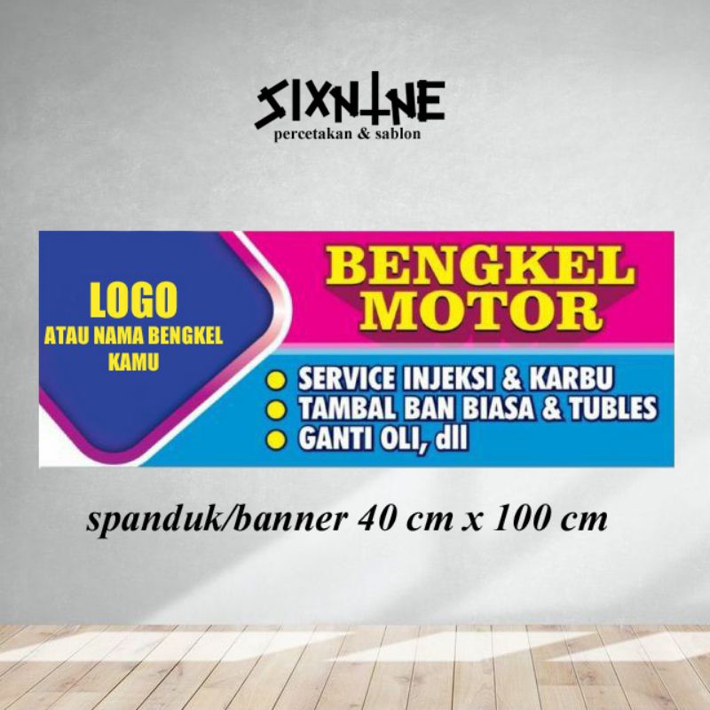 Jual Spanduk, Banner Custom Nama Bengkel Motor 40x100 | Shopee Indonesia