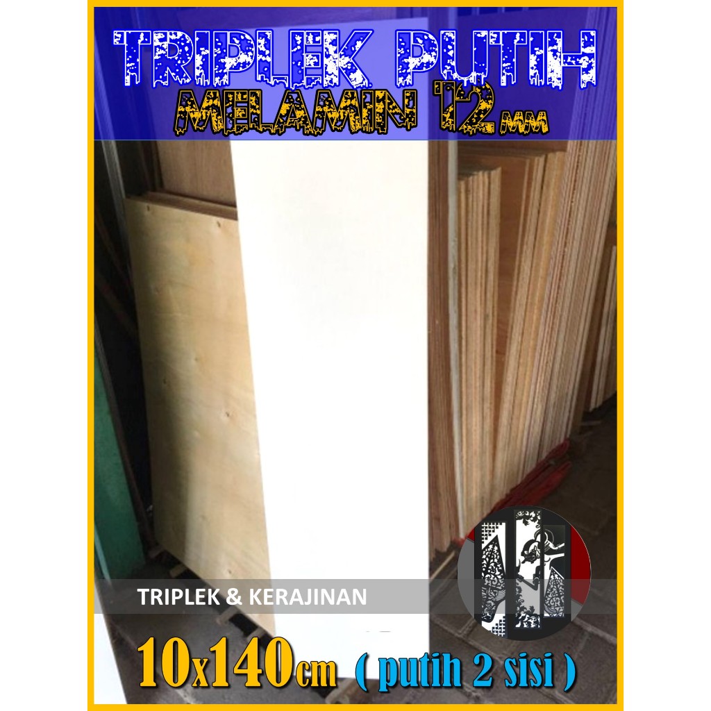 Jual Triplek Melamin Putih 12mm 10x140 cm isi 2 lembar (2 Muka | Doff ...