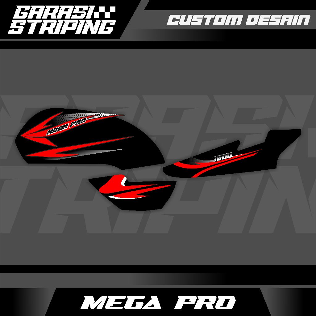 Jual STRIPING CUSTOM VARIASI TRANSPARAN MEGA PRO HIU STICKER VARIASI ...