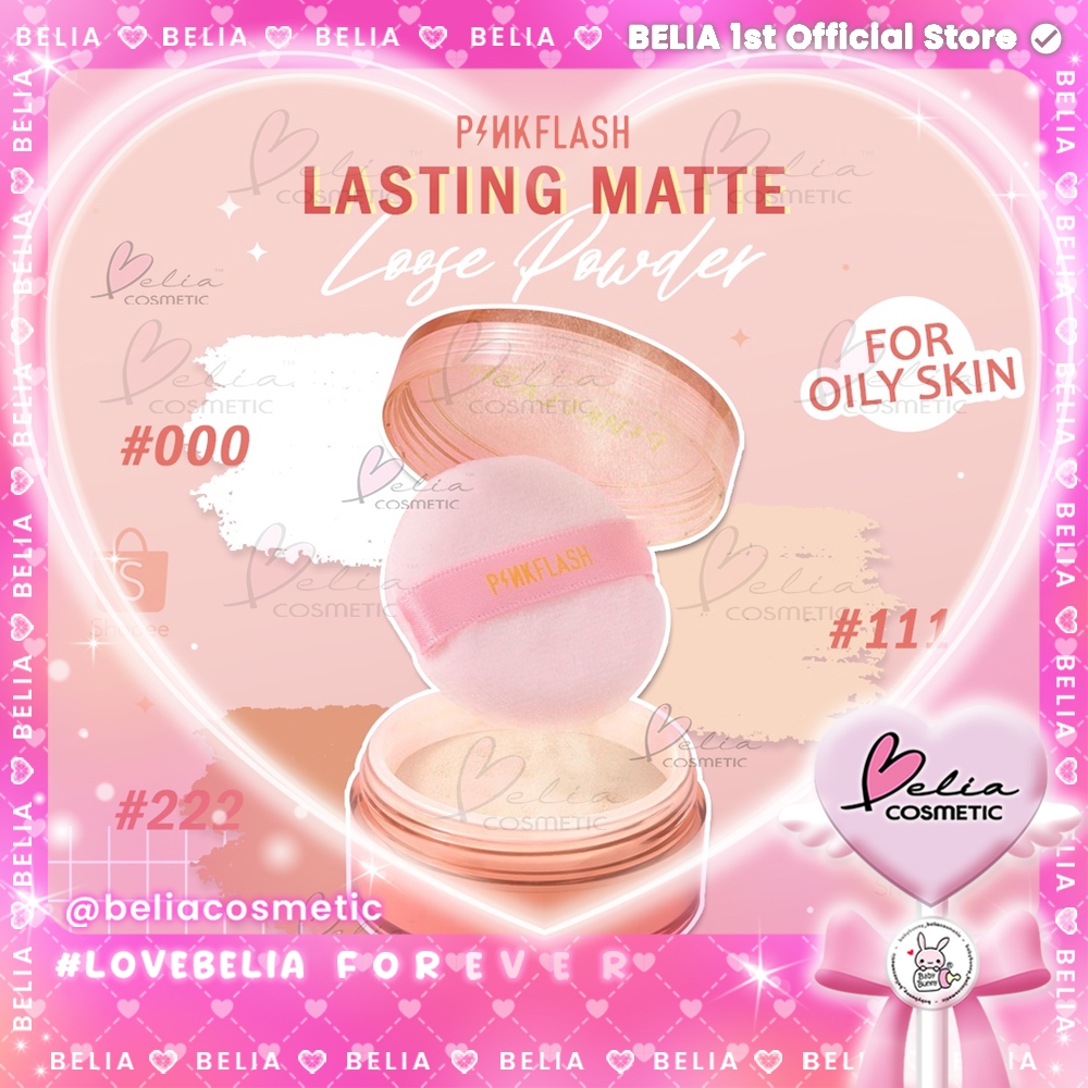 Jual BELIA PINKFLASH Lasting Matte Setting Loose Powder | Bedak Tabur Pink Flash BPOM PF-F06 ...