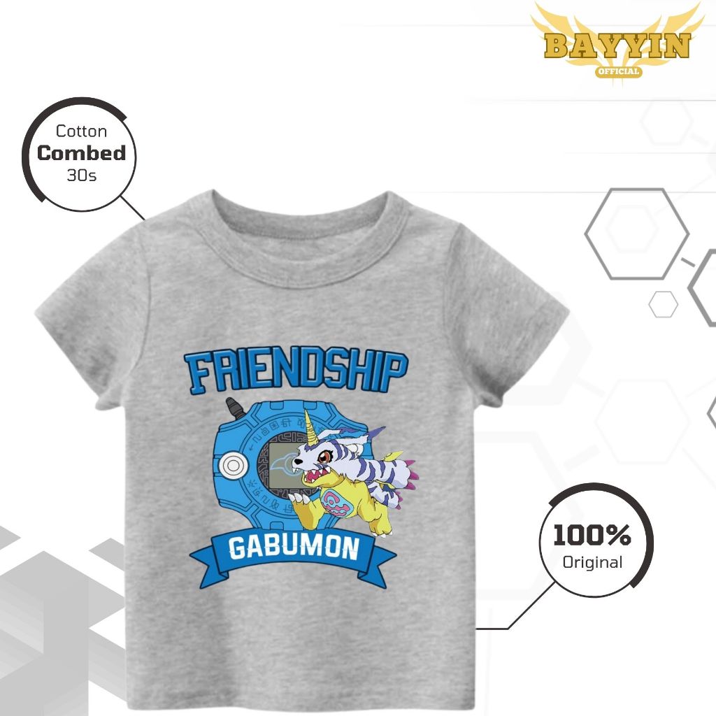 Jual Kaos Anak Custom Nama Combed 30s Gambar GABUMON FRIENDSHIP Untuk Anak dan Hadiah Anak Laki ...