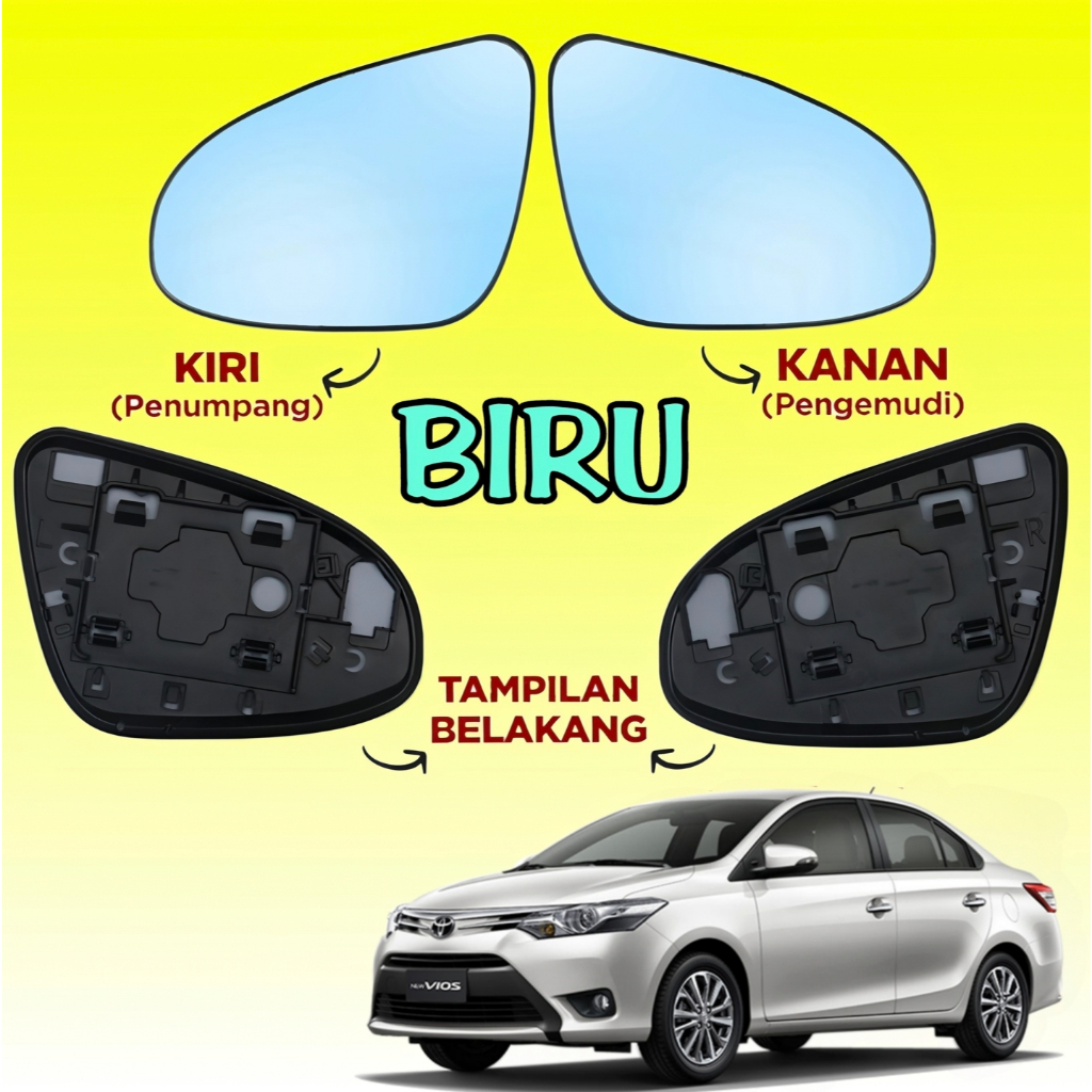 Jual Kaca Spion Refill Biru Vios / Limo Gen 3 2013 2014 2015 2016 2017 ...