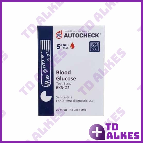 Jual Autocheck Test Blood Glucose Strip Cek Gula Darah Refill Isi 25 ...