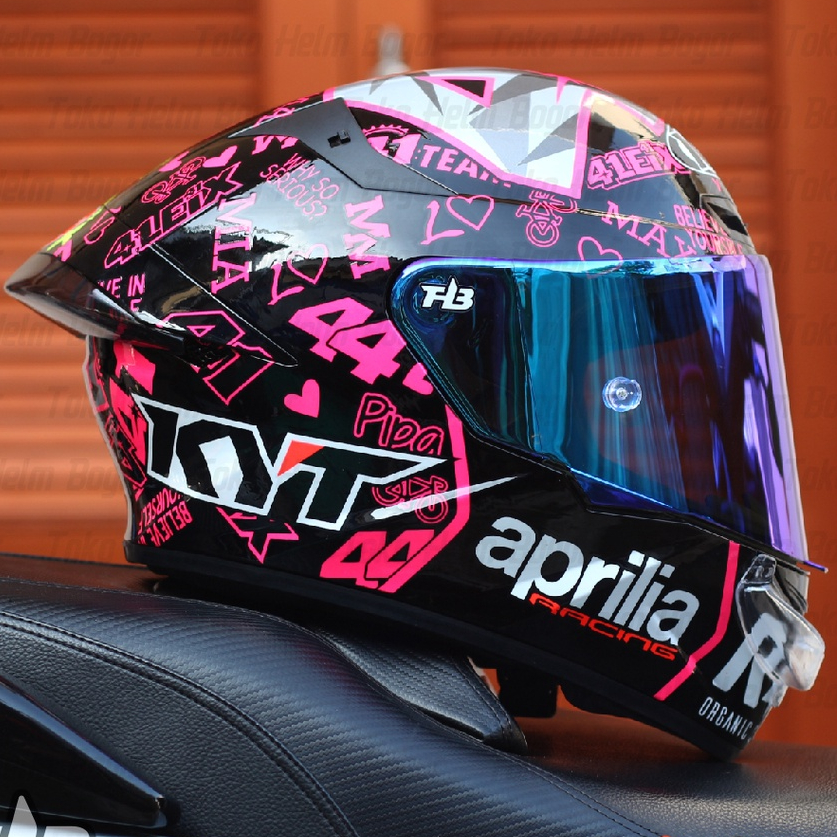 Jual KYT TT Course Aleix Espargaro 2020 Black repaint visor BLUE ...