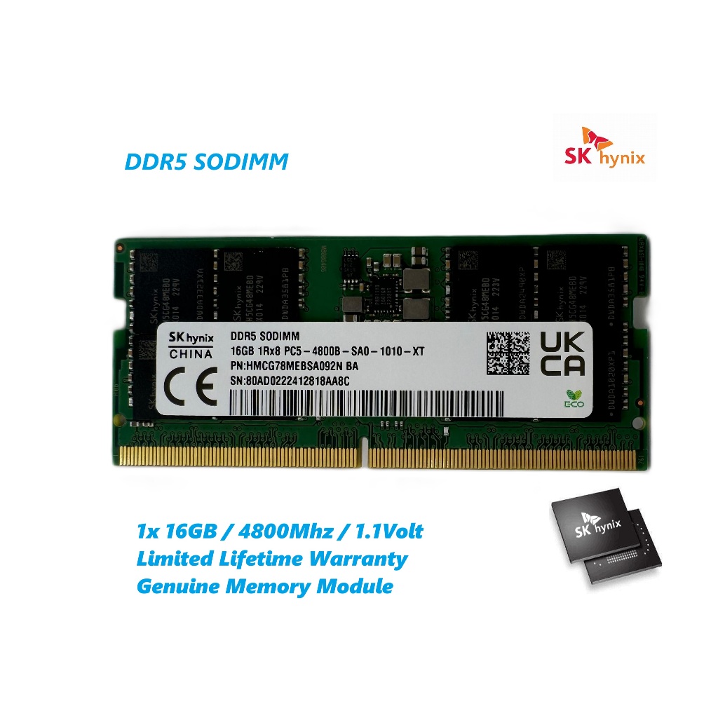 Jual HMCG78MEBSA092N SK hynix DDR5 16GB 1Rx8 PC5-4800B-SA0-1010-XT SODIMM | Shopee Indonesia