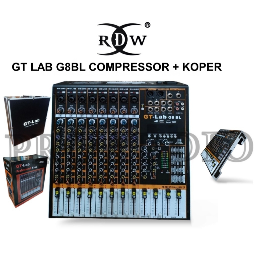 Jual Mixer Audio GT Lab By RDW 8 Channel G8BL Hardcase Original | Shopee Indonesia