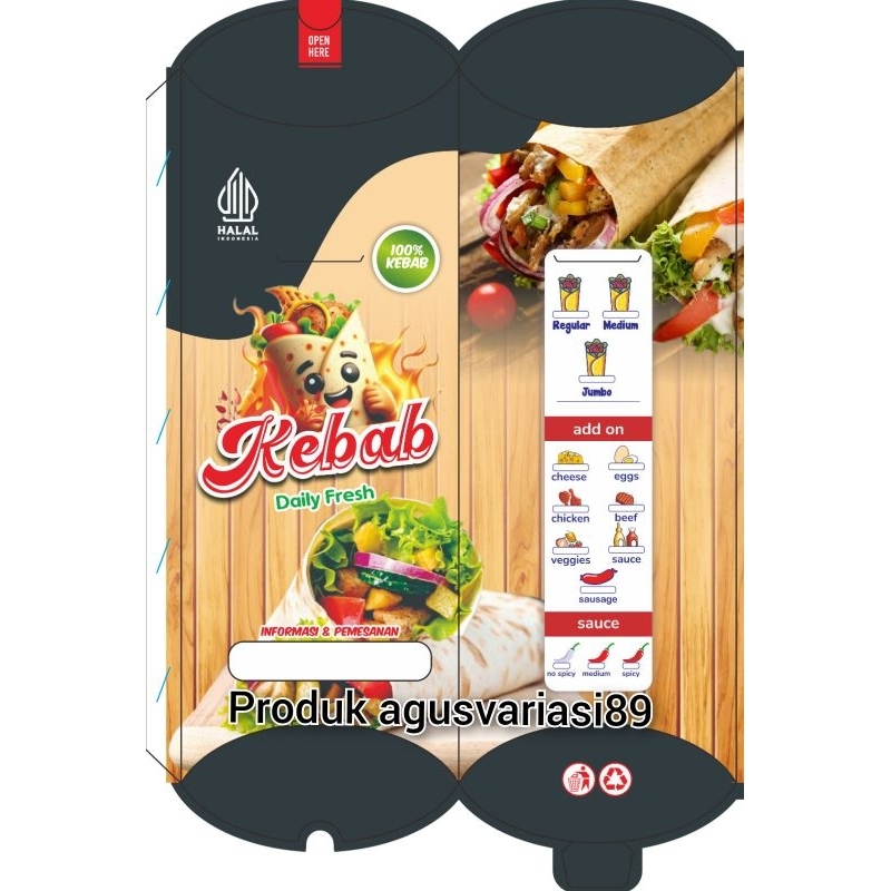 Jual dus kebab isi 100 lembar // kemasan kebab isi 100 lembar // wadah ...
