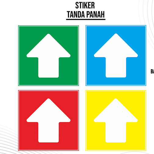 Jual STIKER TANDA PANAH MERAH, BIRU, HIJAU DAN KUNING1 SET (4PCS) multi ...