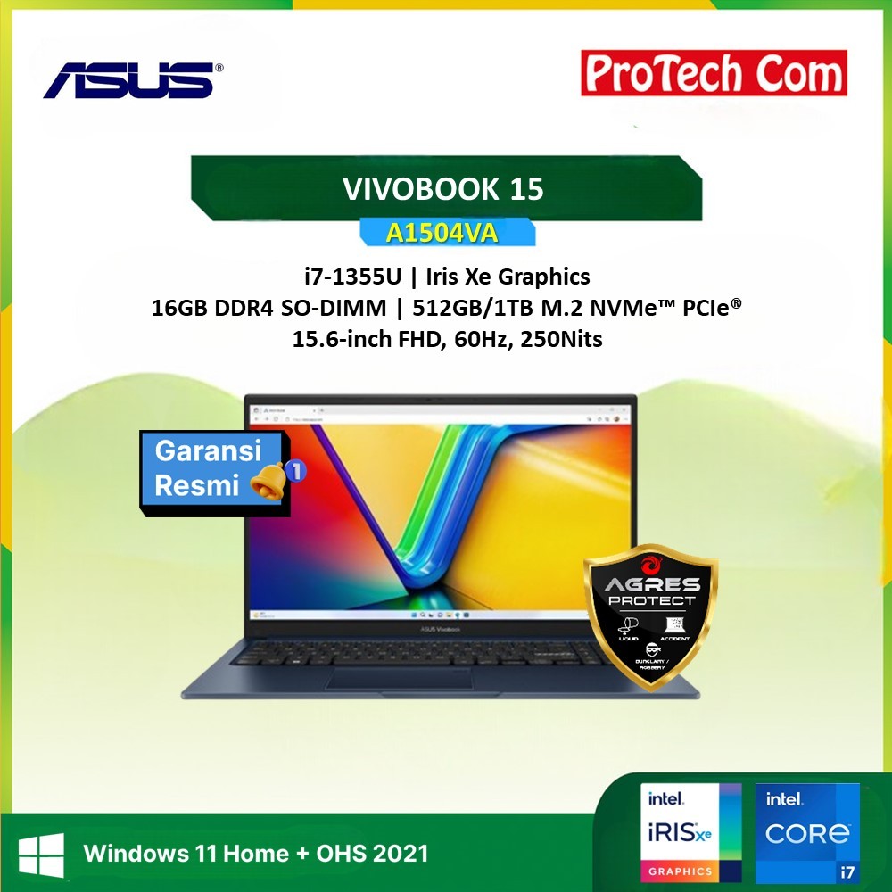Jual ASUS VIVOBOOK 15 A1504VA I7 1355 RAM 16GB SSD 512GB W11+OHS 15 ...