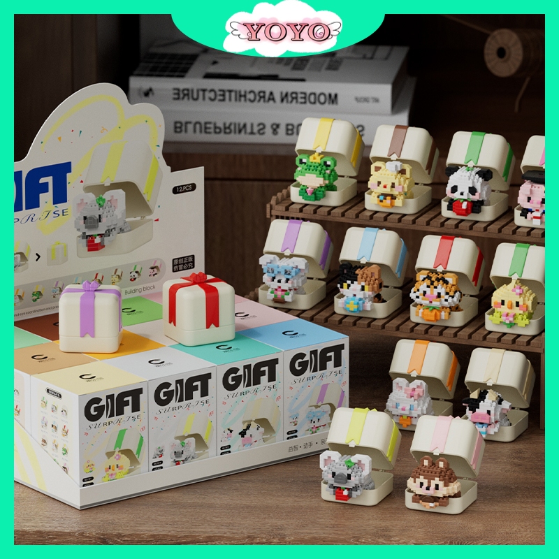 Jual YOYO Bricks Seri Kotak Hadiah Hewan DIY Pet Gift Box Susun Balok Mainan Block Lucu Nano ...