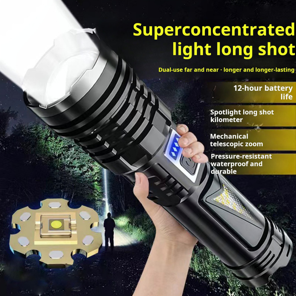 Jual Lumen Tinggi LED Senter COB ZOOM Rechargeable SUPER TERANG LED ...