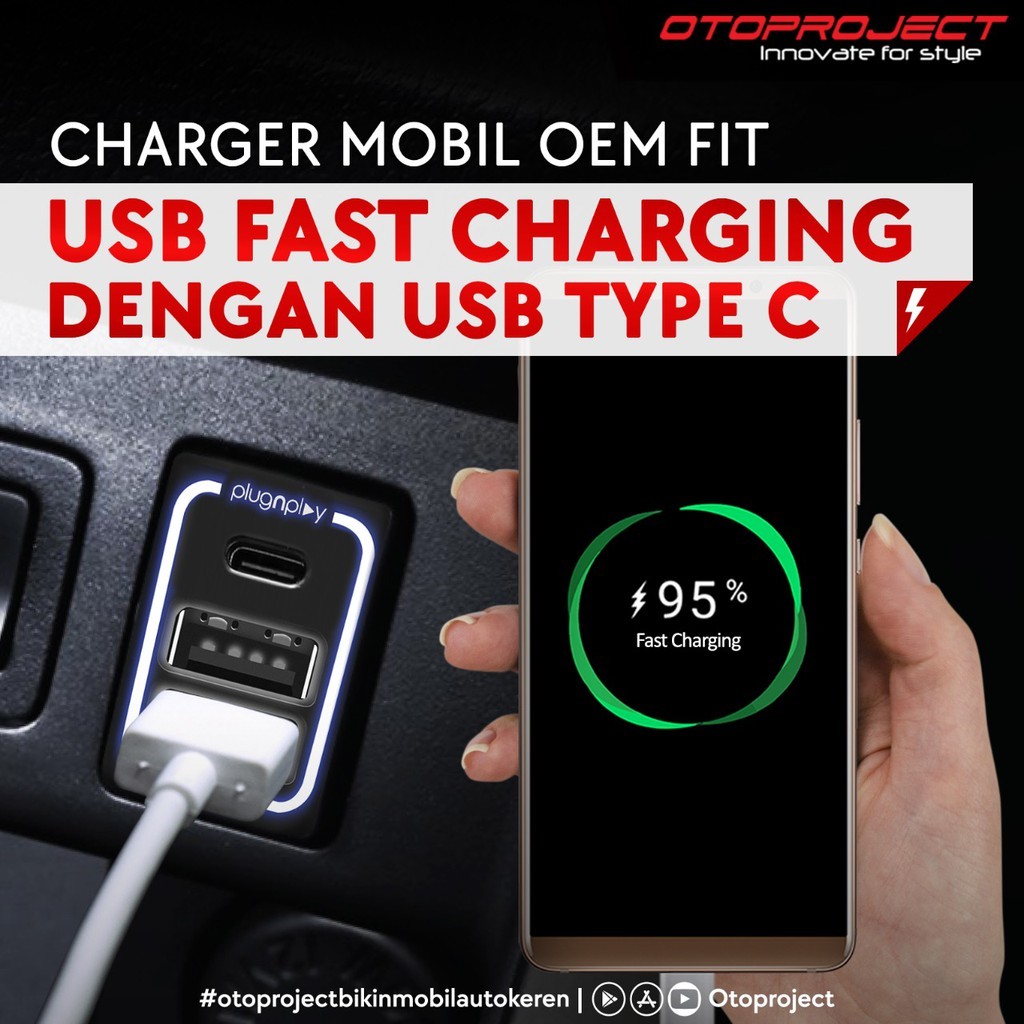Jual OTOPROJECT-USB CHARGER TOYOTA V2 ( QUICK CHARGING ) | Shopee Indonesia