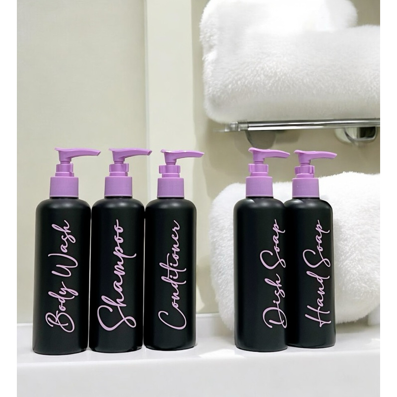 Jual botol sabun cair aesthetic HITAM PUTIH DOFF 250ML LILAC UNGU ...