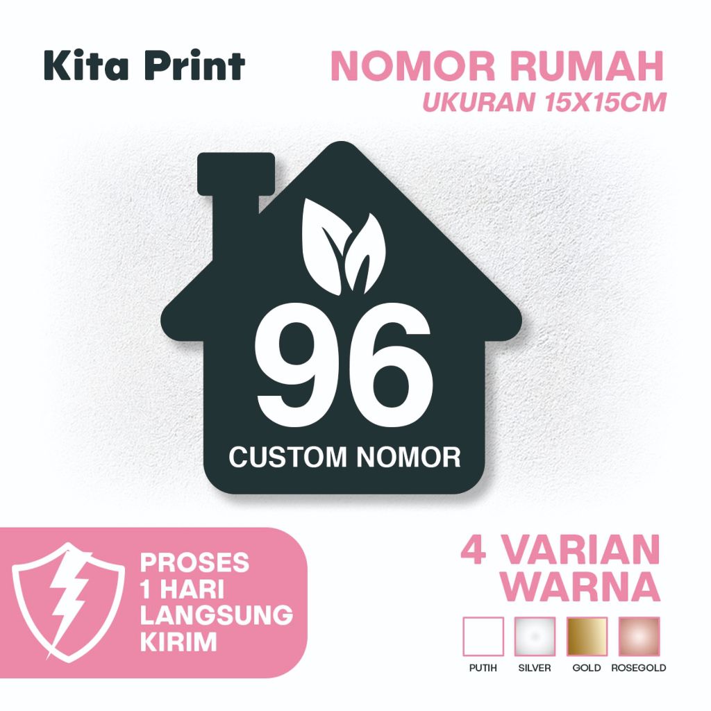 Jual Nomor Rumah Type 02 15 x 15 CM Bahan Akrilik Custom Sign Acrylic ...