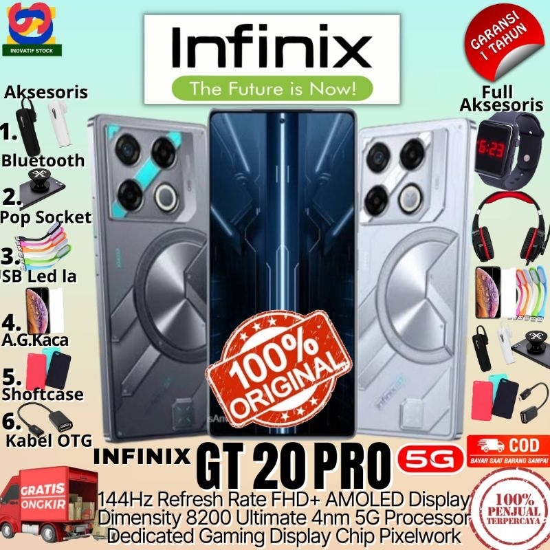 Jual HP BARU INFINIX GT 20 PRO 8/256GB -12/256GB RAM Upto 24GB Dimensity 8200 5G Processor ...
