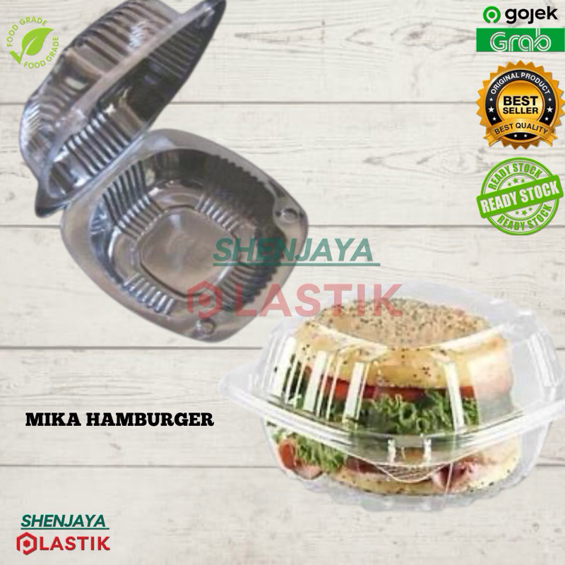 Jual Mika burger jumbo hygenis dan bening isi 50pcs per pak | Shopee ...