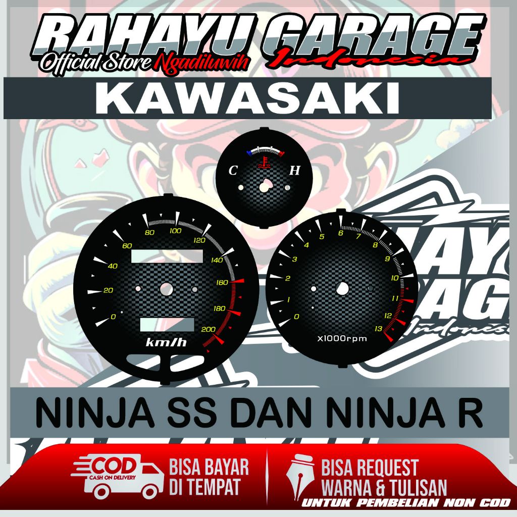 Jual PAPAN SPEEDOMETER CUSTOM NINJA R DAN NINJA SS | Shopee Indonesia