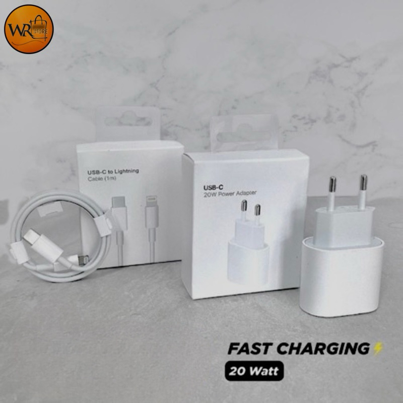 Jual Travel Adapter iPhone 20W Usb C + Kabel Data (Garansi Ganti Baru 6 ...