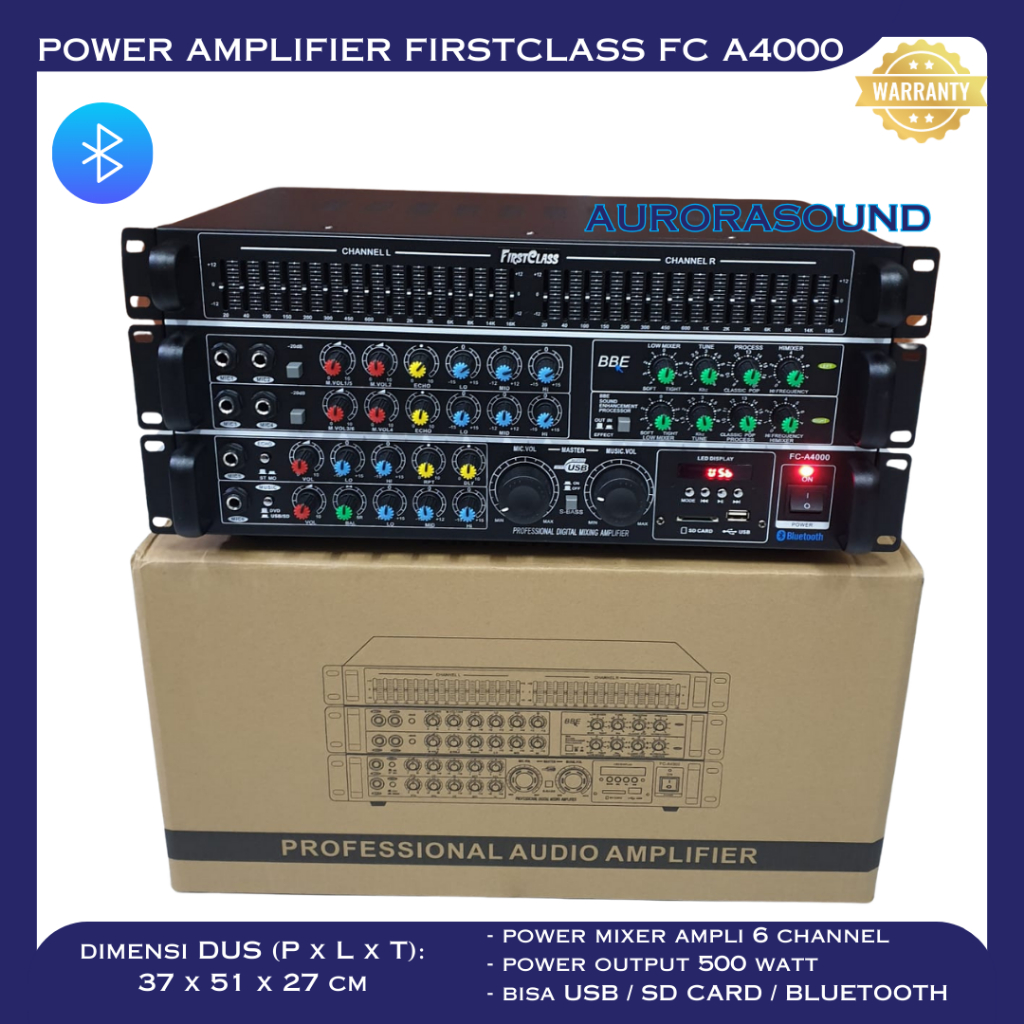 Jual POWER AMPLIFIER FIRSTCLASS FC A4000 DIGITAL AUDIO PROFESSIONAL AMPLI FCA4000 BLUETOOTH ...