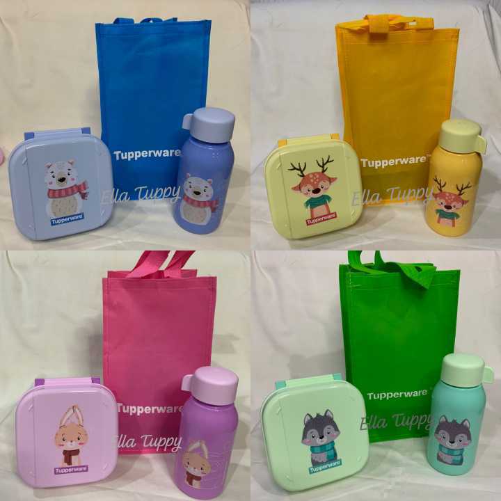 Jual READY Lunch Set Cutie Box & ECO Fancy 350 ml FREE Tas [ Ella Tuppy ...