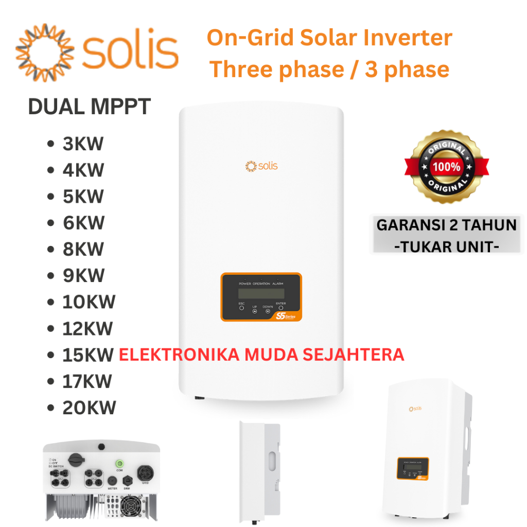 Jual SOLIS ON-GRID SOLAR INVERTER 3 PHASE / THREE PHASE / 3KW-20KW / ON ...