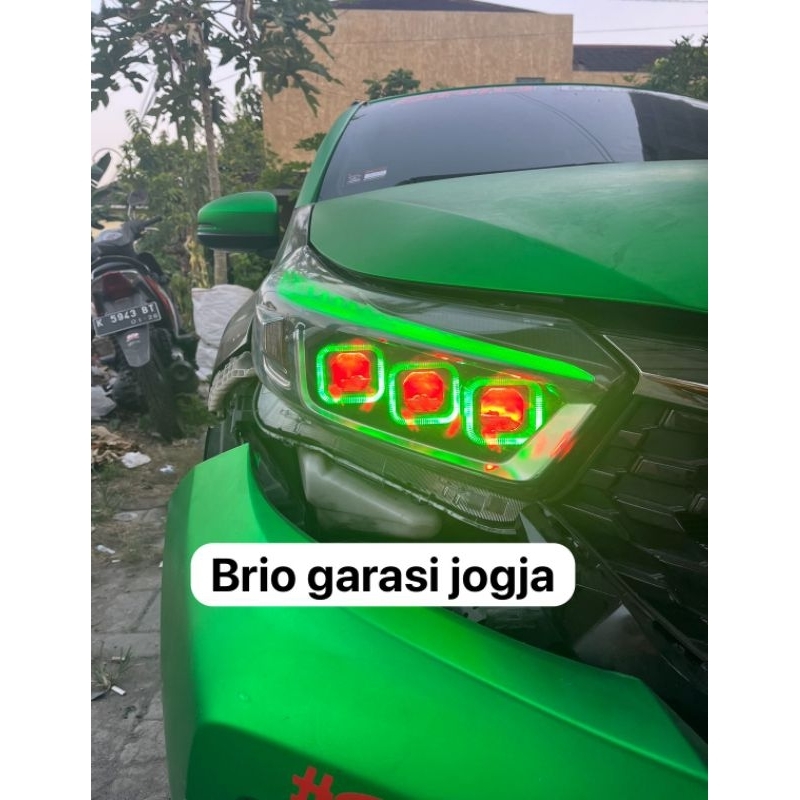 Jual Headlamp Brio Custom 3 lensa biled matrix full RGB facelift 2023 ...
