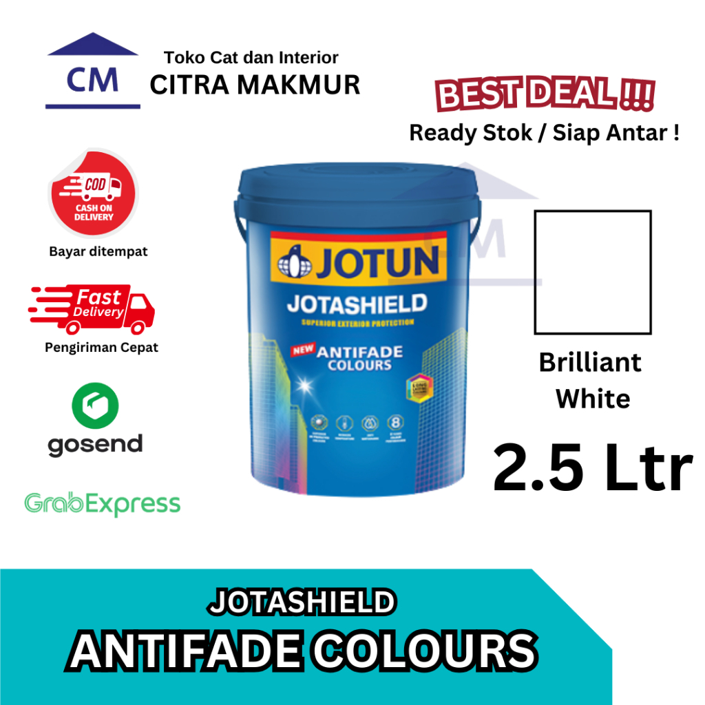 Jual JOTUN Jotashield ANTIFADE COLOURS | Brilliant White 2.5 Ltr | Shopee Indonesia