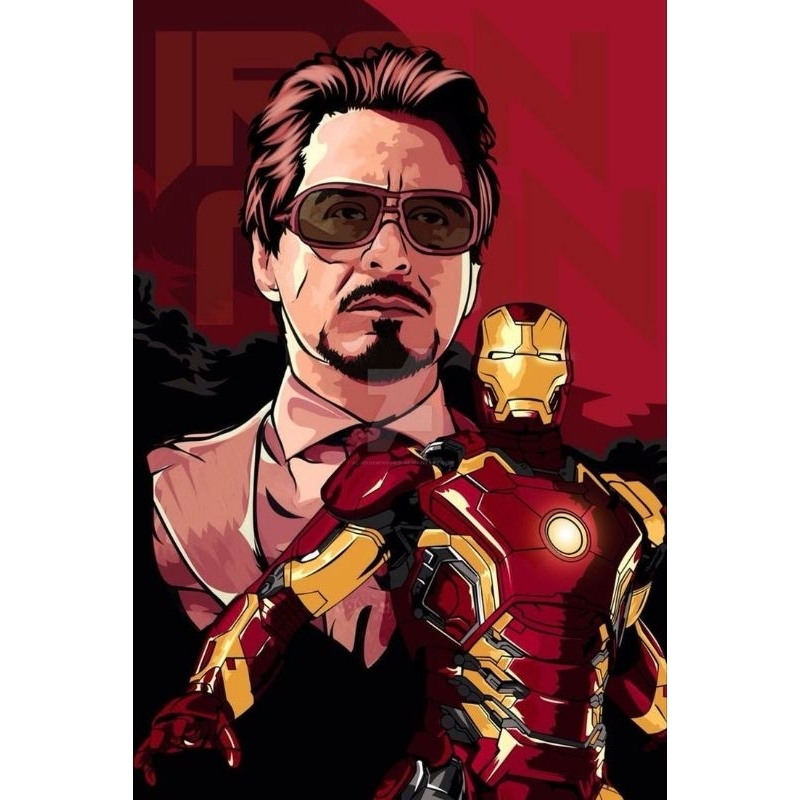 Jual Cetak poster Aesthetic IRON MAN AS TONY STARK/ RDJ ukuran A4/A5 glossy HD | Shopee Indonesia