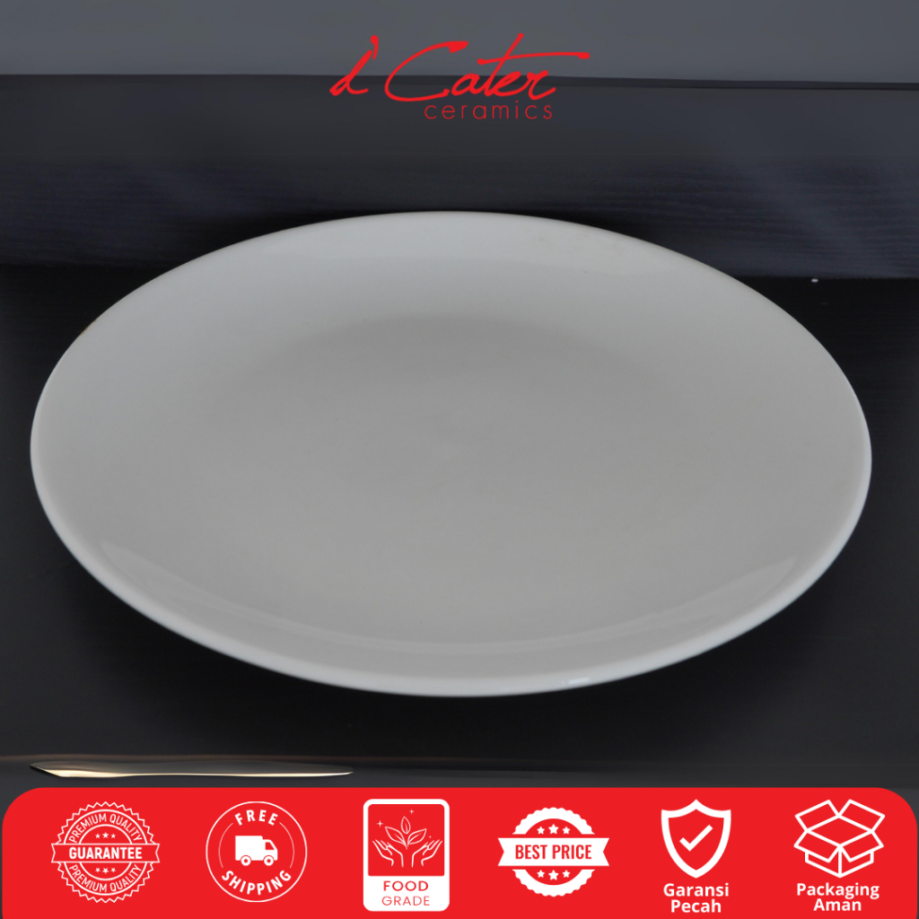 Jual Piring Saji Keramik K230B Diameter 40 cm Piring Ceper Bulat Piring Keramik Putih Piring ...