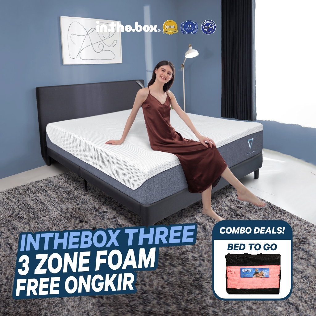 Jual [PROMO] Kasur INTHEBOX Three Hybrid Airwave Foam | GRATIS Kasur Bed To Go + Bantal | Ukuran ...