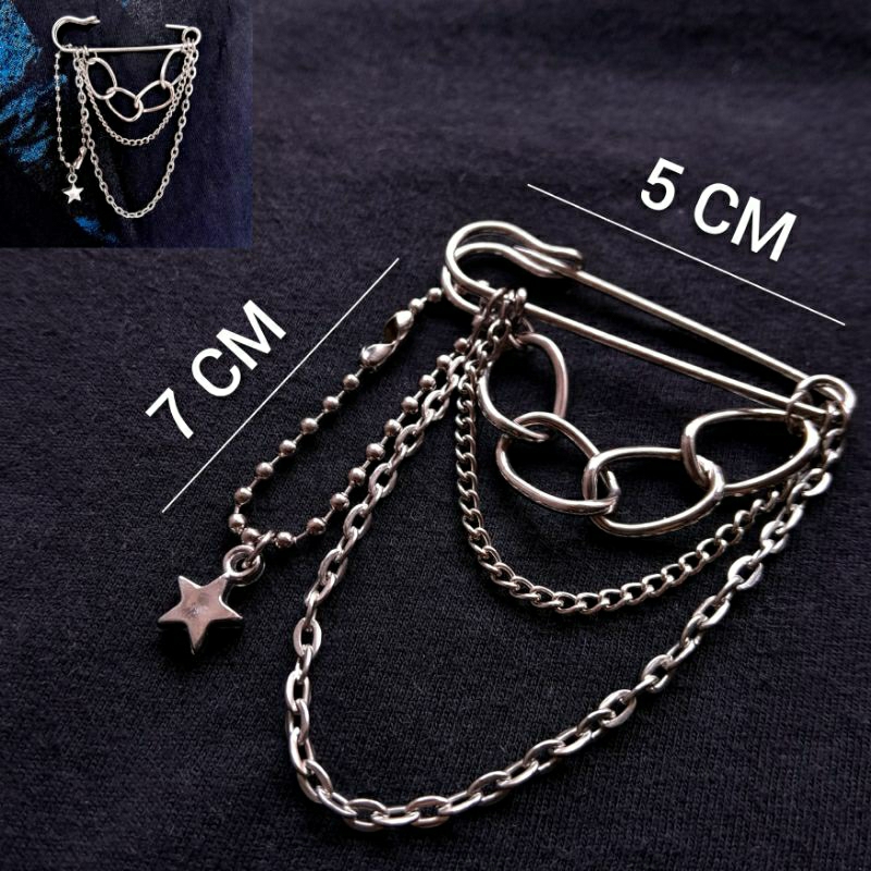 Jual [Handmade] Star Bros Pin Rantai Layer Korean/Harajuku/Grunge Style ...