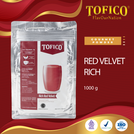 Jual Powder Red Velvet Rich Tofico / Bubuk Rasa Kaya Red Velvet Premium ...