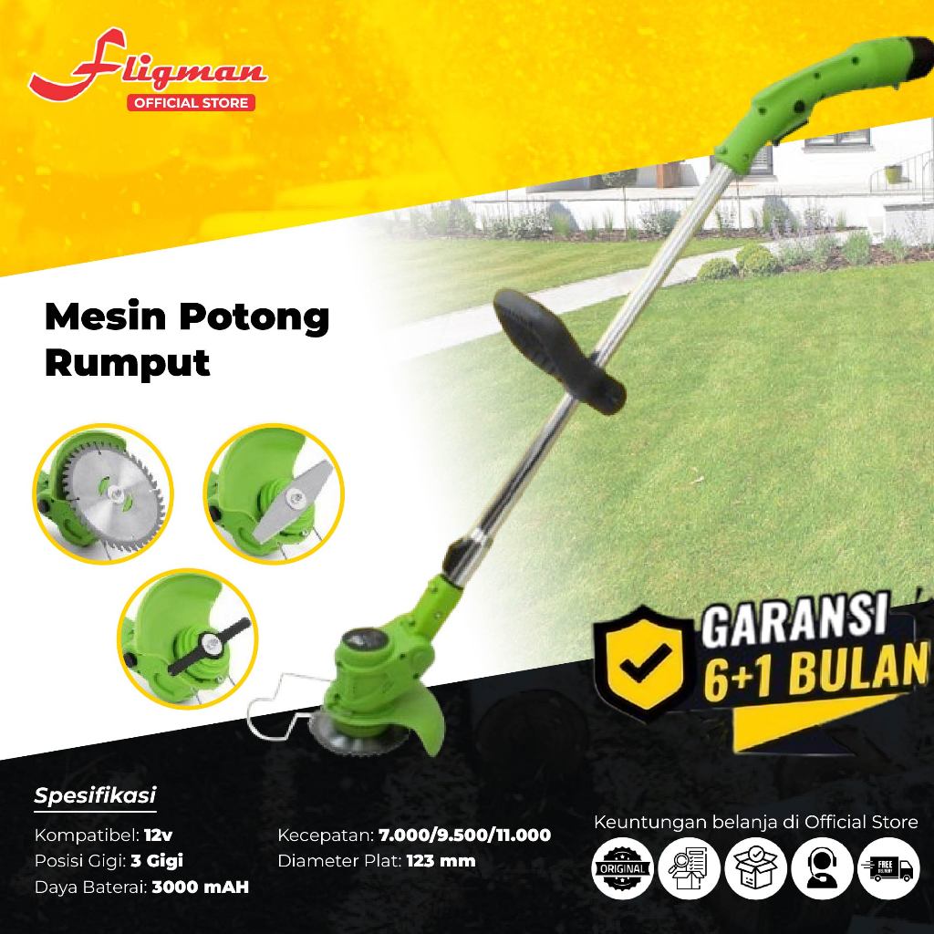 Jual Fligman Mesin Potong Rumput Elektrik Alat Pomotong Pangkas Taman ...