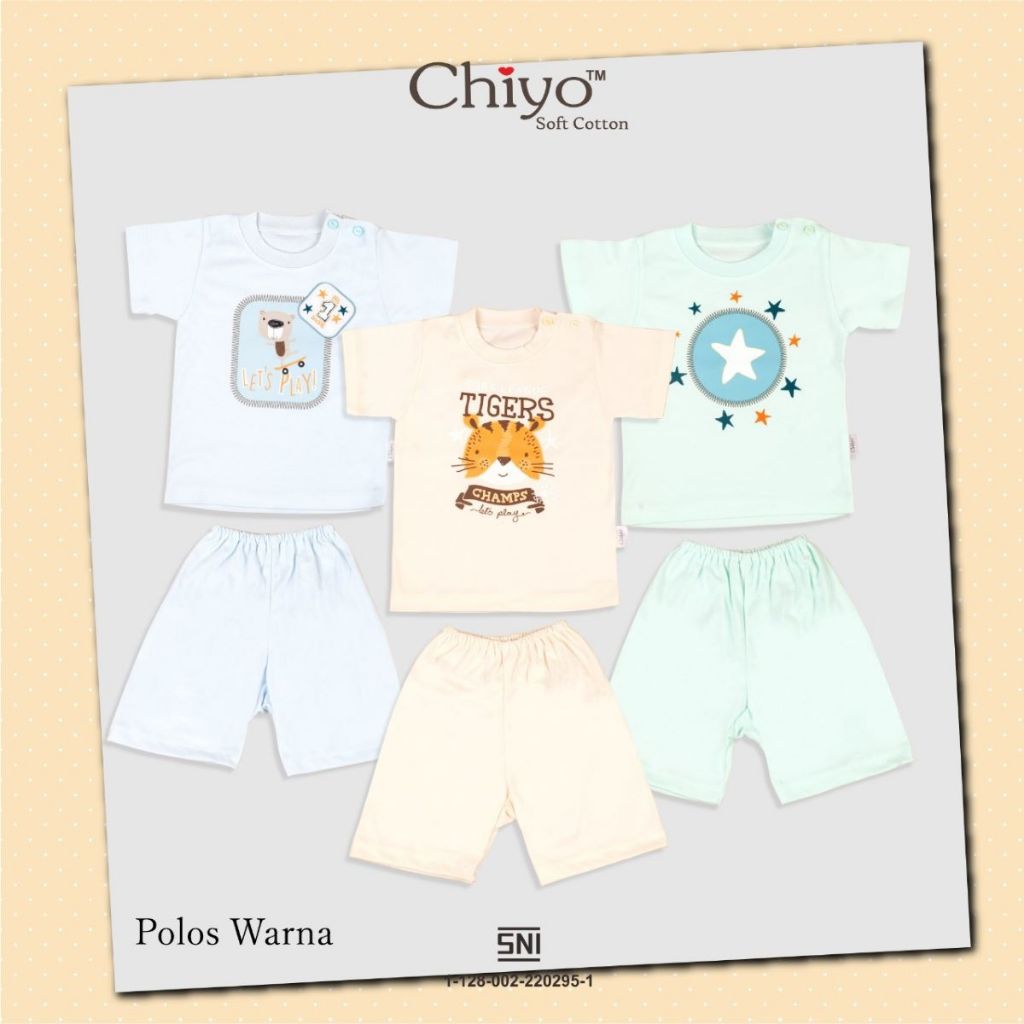 Jual 3pcs SETELAN BABY CHIYO PRINT TENGAH PENDEK S M L | Shopee Indonesia